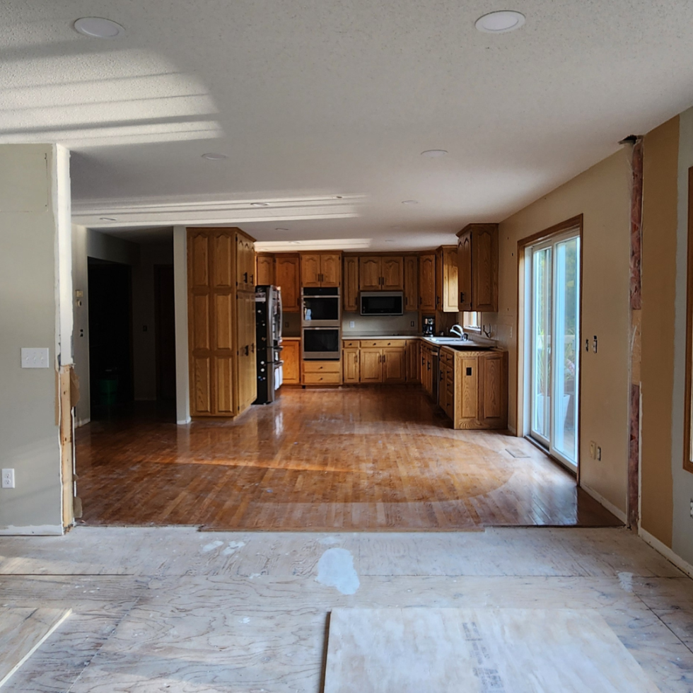 Adding Counter Space & Storage, Wall Removal and Stair Railing Painting ...